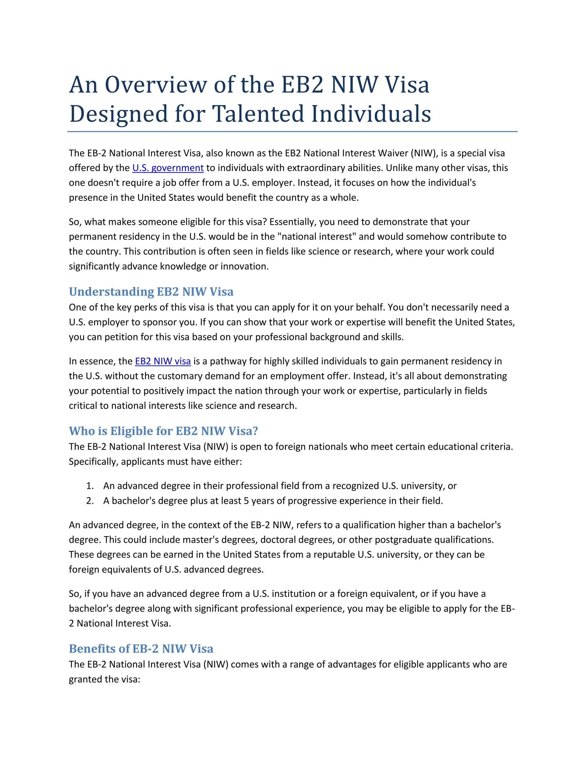An Overview of the EB2 NIW Visa Designed for Talented Individuals.docx