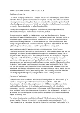 An overview of the field of education | PDF