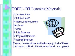 An overview of the toefl ibt - HB | PPT | Educational Assessment | Education