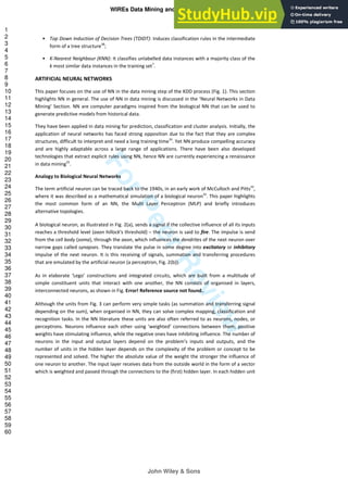 An Overview Of The Use Of Neural Networks For Data Mining Tasks | PDF