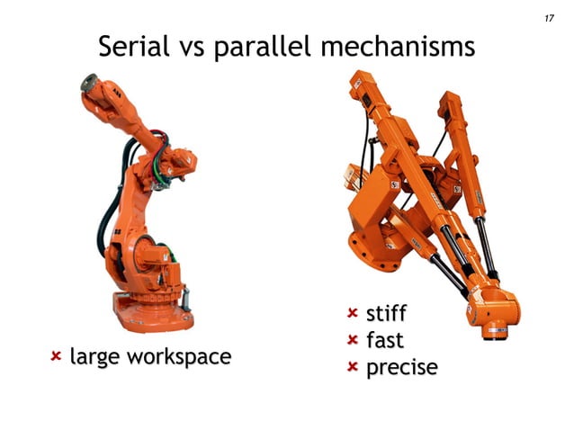 An overview of the various kinematic models in both parallel and serial robotic mechanisms ...