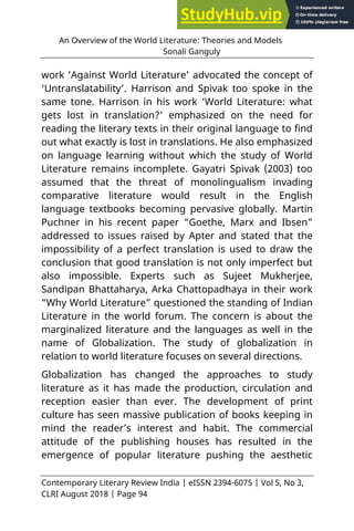 An Overview Of The World Literature Theories And Models | PDF