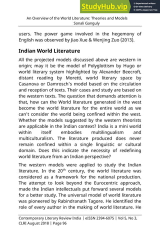 An Overview Of The World Literature Theories And Models | PDF