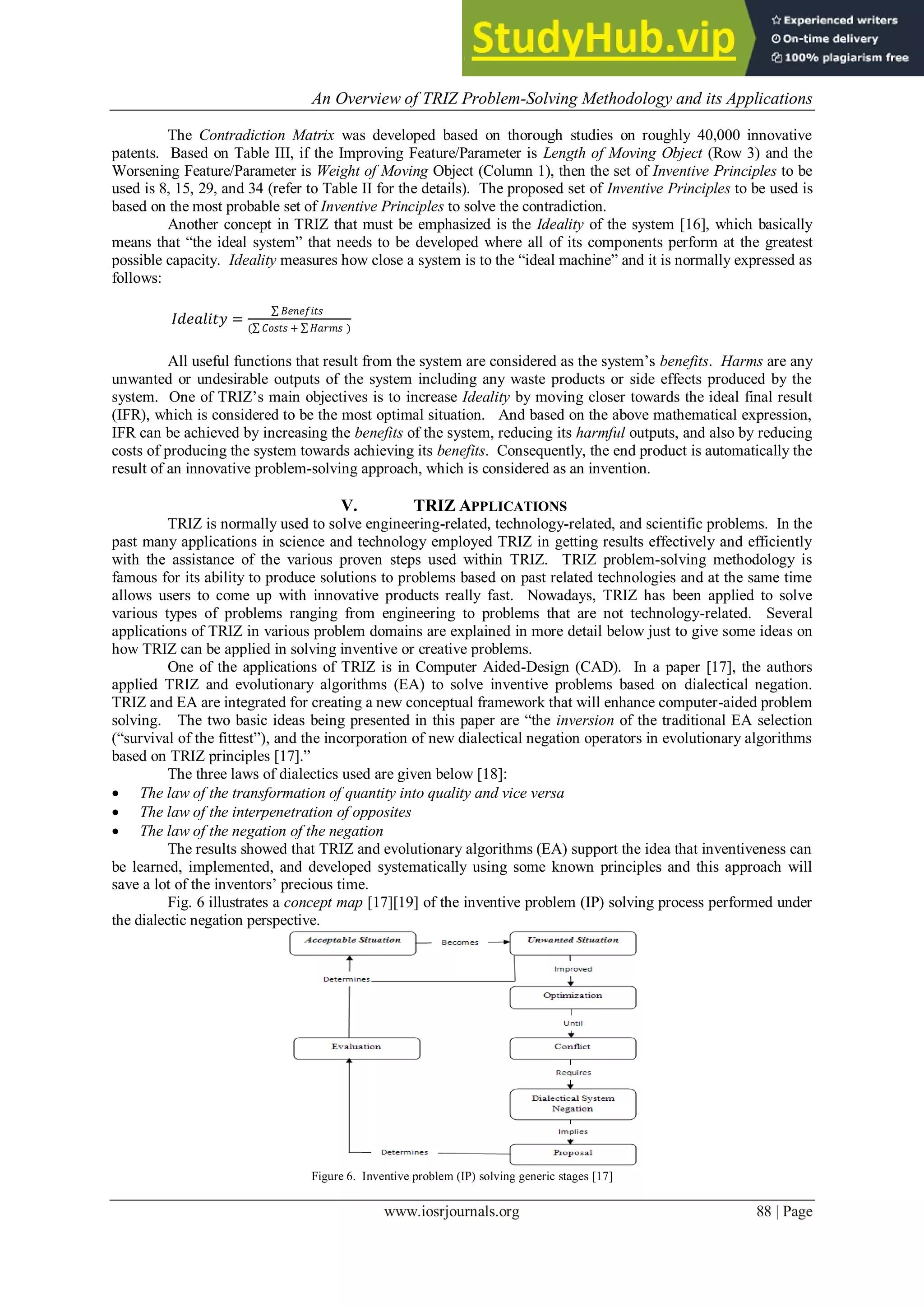 An Overview Of TRIZ Problem-Solving Methodology And Its Applications | PDF