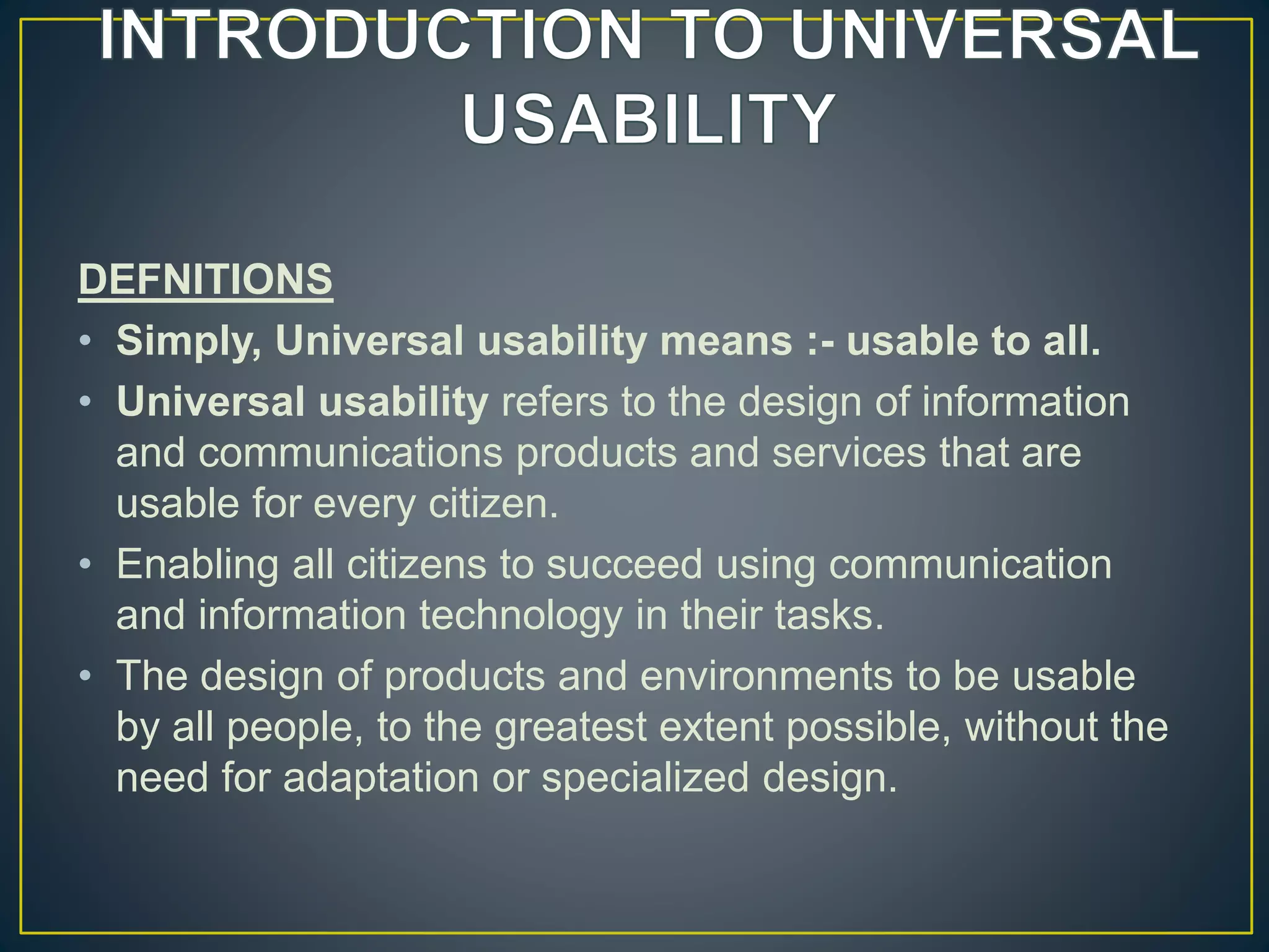 Universal Usability | PPT