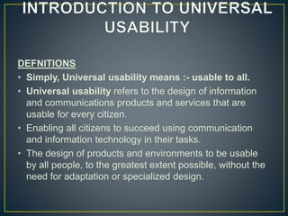 Universal Usability | PPT
