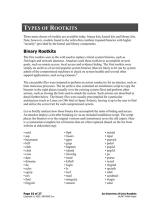 An overview of unix rootkits | PDF