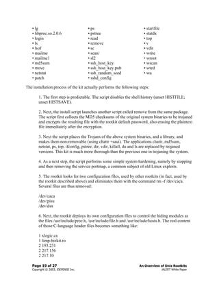 An overview of unix rootkits | PDF | Operating Systems | Computer Software and Applications