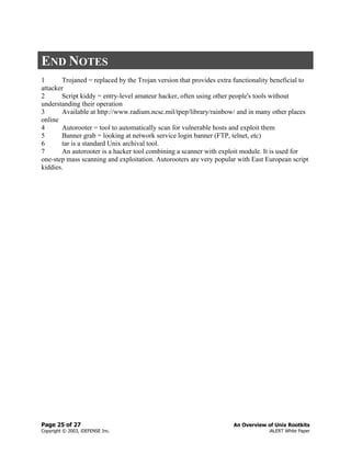 An overview of unix rootkits | PDF | Operating Systems | Computer Software and Applications
