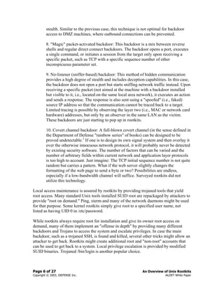 An overview of unix rootkits | PDF | Operating Systems | Computer Software and Applications