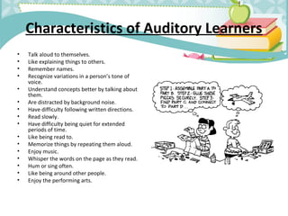 Auditory Learners Characteristics