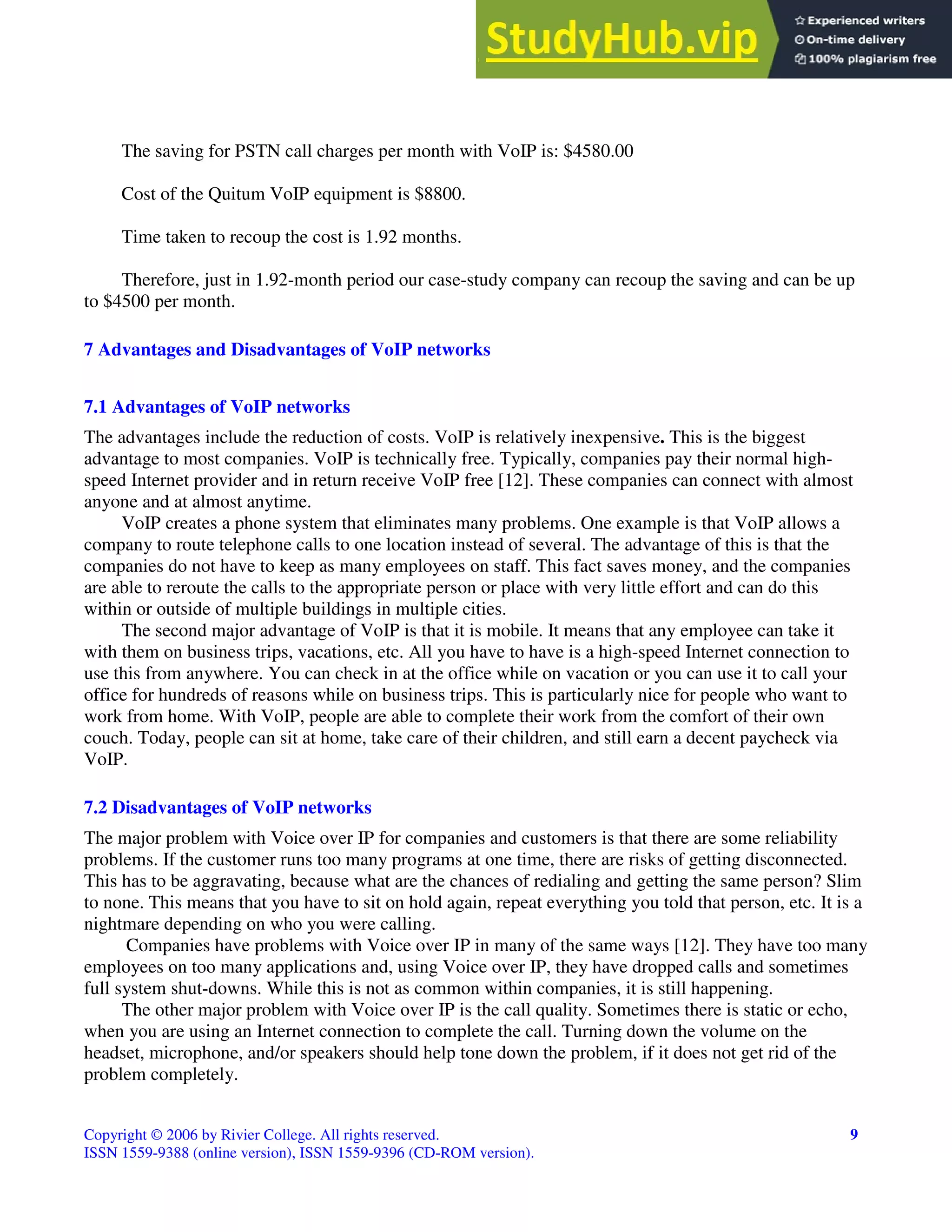 AN OVERVIEW OF VOICE OVER INTERNET PROTOCOL (VOIP | PDF