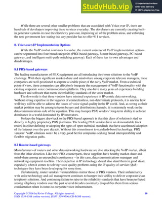 AN OVERVIEW OF VOICE OVER INTERNET PROTOCOL (VOIP | PDF