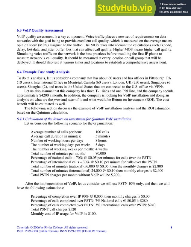AN OVERVIEW OF VOICE OVER INTERNET PROTOCOL (VOIP | PDF