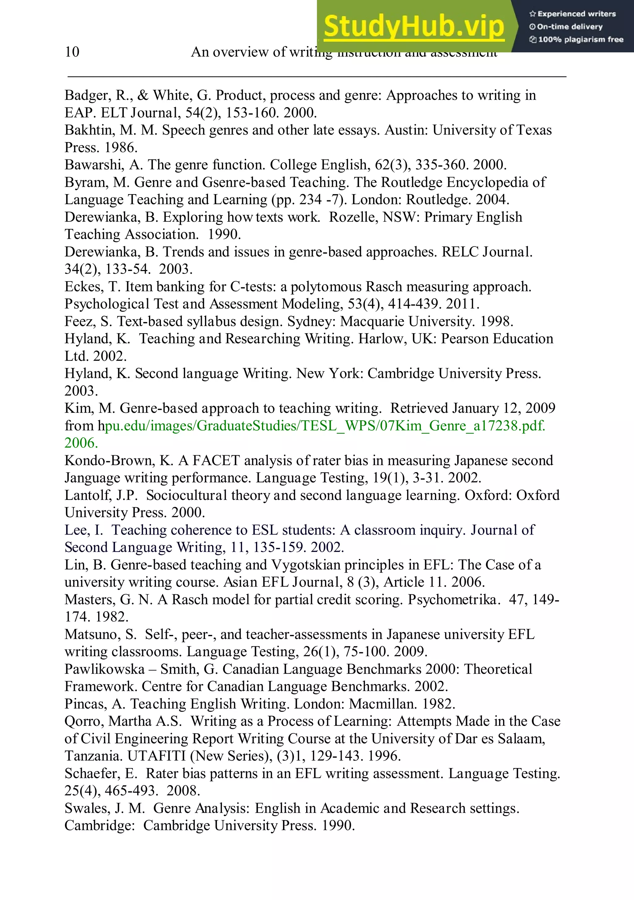 An Overview Of Writing Instruction And Assessment | PDF