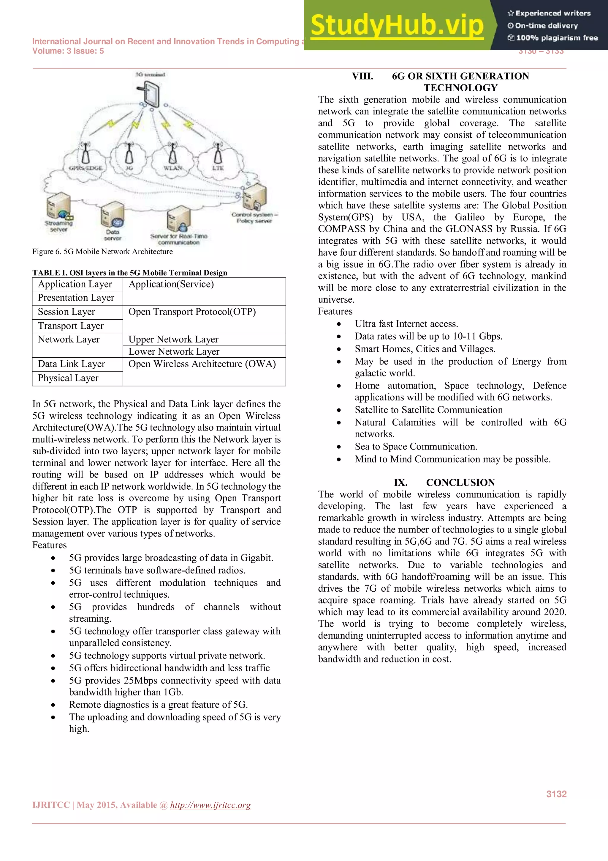 An Overview On Evolution Of Mobile Wireless Communication Networks 1G-6G | PDF