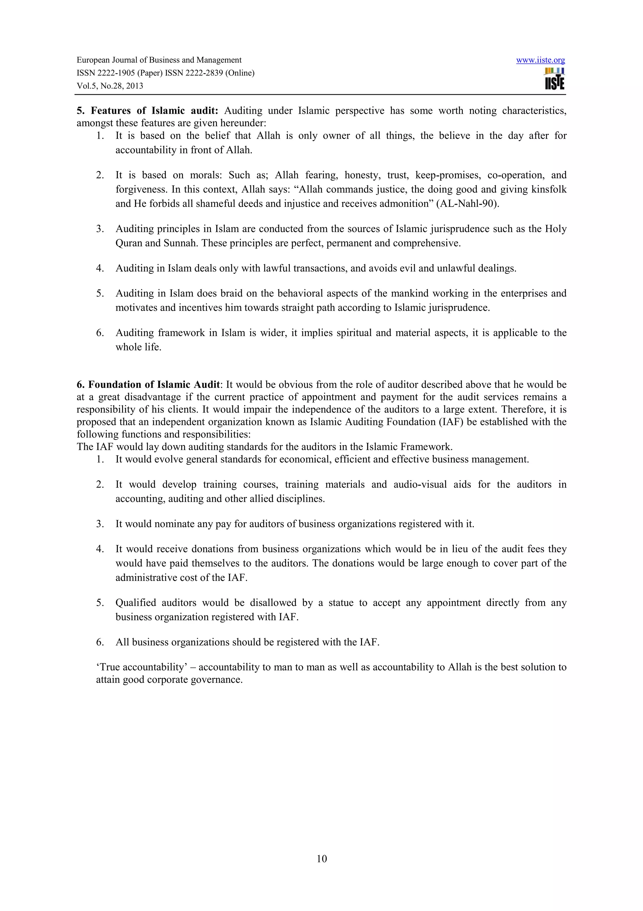 An overview on the basics of islamic audit | PDF