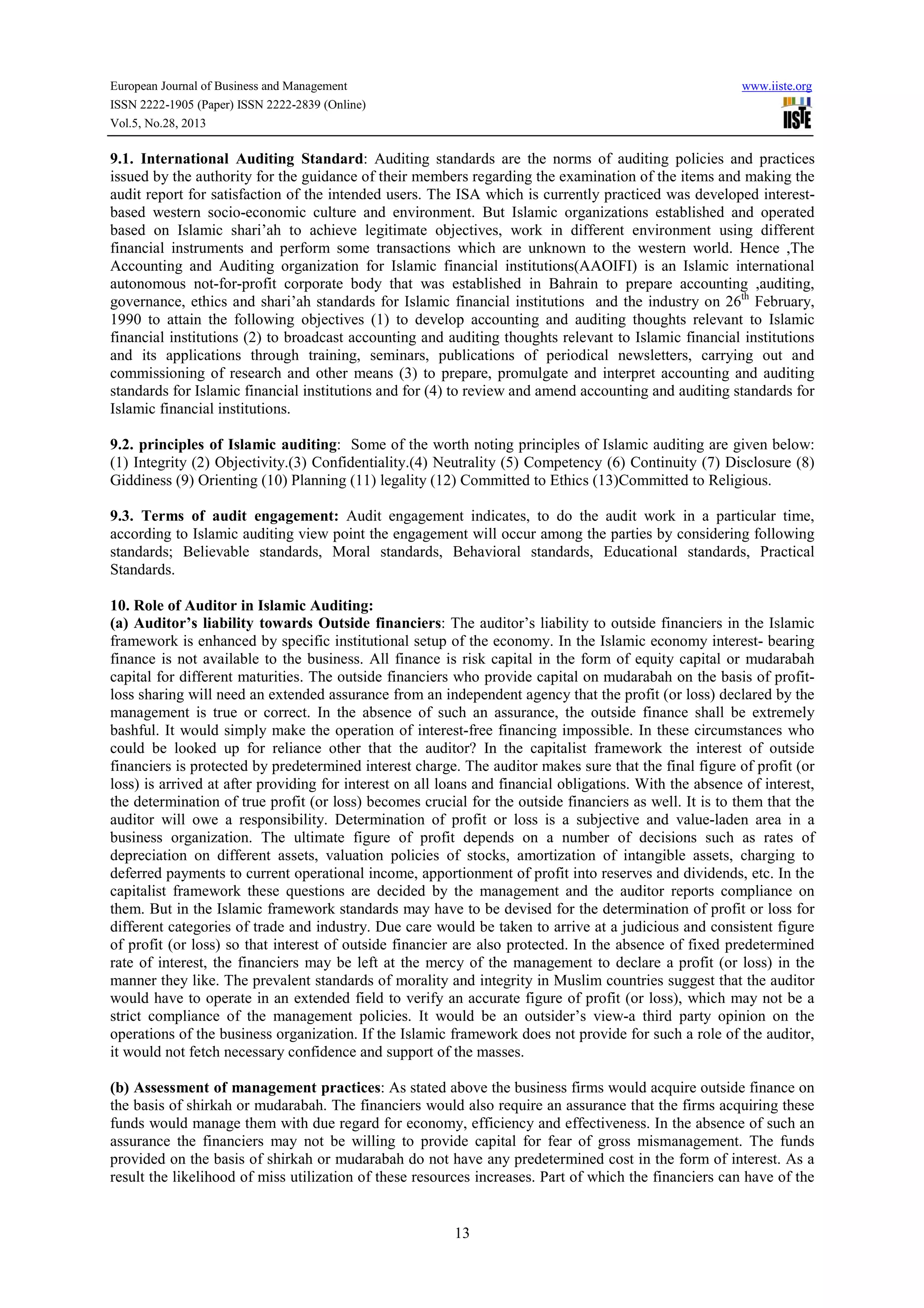 An overview on the basics of islamic audit | PDF