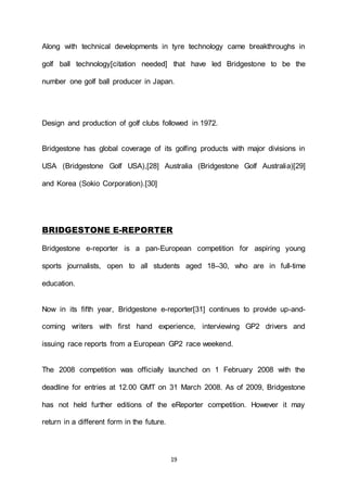 AN OVERVIEW ON THE BRIDGESTONE CORPORATION | DOCX