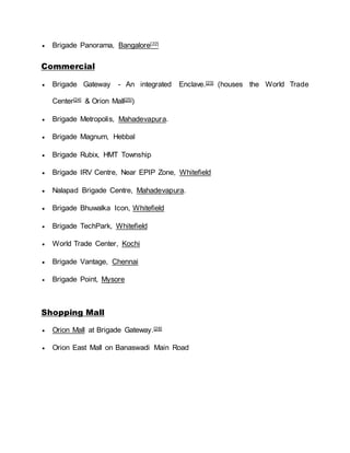 AN OVERVIEW ON THE BRIGADE ENTERPRISES LIMITED | DOCX