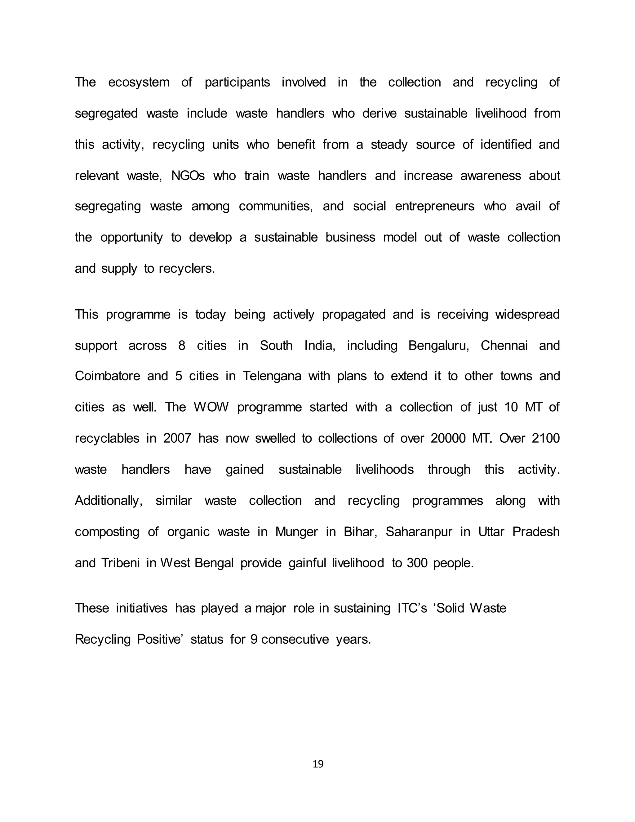 AN OVERVIEW ON THE CORPORATE SOCIAL RESPONSIBILITY INITIATIVES BY ITC ...