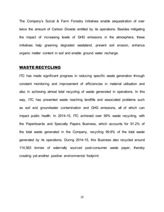 AN OVERVIEW ON THE CORPORATE SOCIAL RESPONSIBILITY INITIATIVES BY ITC COMPANY LIMITED | PDF