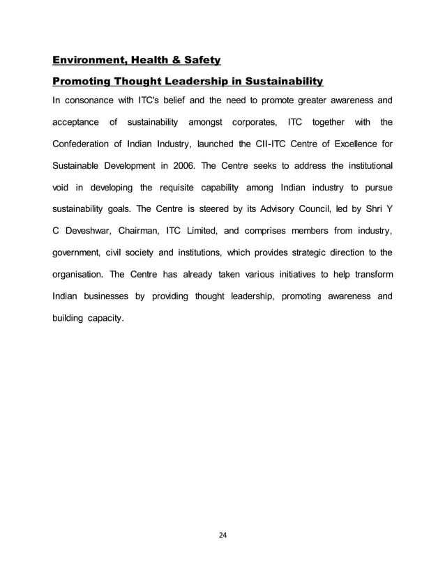 AN OVERVIEW ON THE CORPORATE SOCIAL RESPONSIBILITY INITIATIVES BY ITC ...