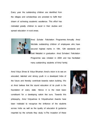 AN OVERVIEW ON THE CORPORATE SOCIAL RESPONSIBILITY INITIATIVES BY AMUL ...