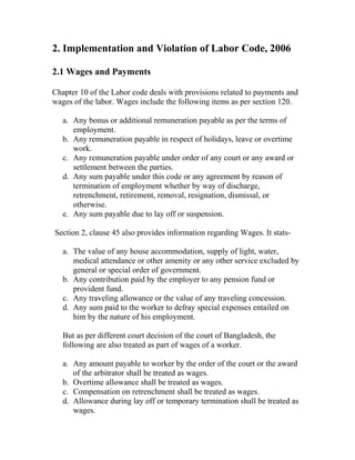 An overview on the implication of “Bangladesh labor code 2006” in the ...