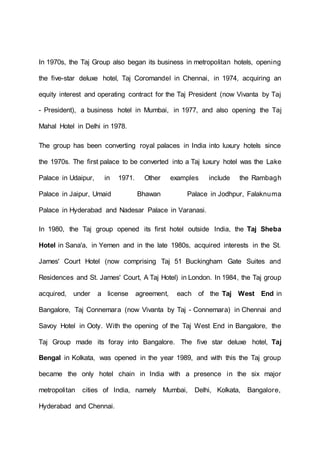 AN OVERVIEW ON THE INDIAN HOTELS COMPANY LIMITED (IHCL) | DOCX