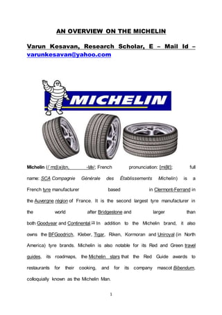 AN OVERVIEW ON THE MICHELIN | DOCX