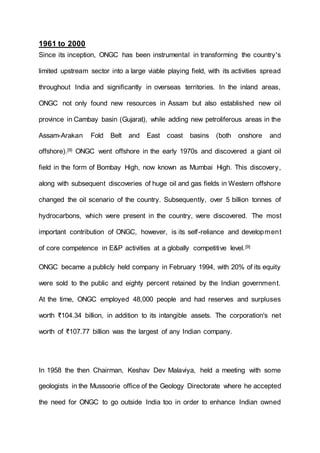 AN OVERVIEW ON THE OIL AND NATURAL GAS LIMITED | DOCX
