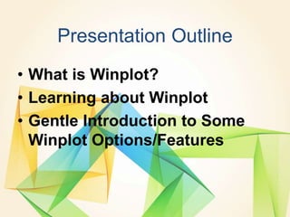 An Overview on Winplot 1.pptx | 3-D Graphics | Computer Software and Applications