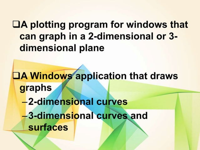 An Overview on Winplot 1.pptx | 3-D Graphics | Computer Software and ...