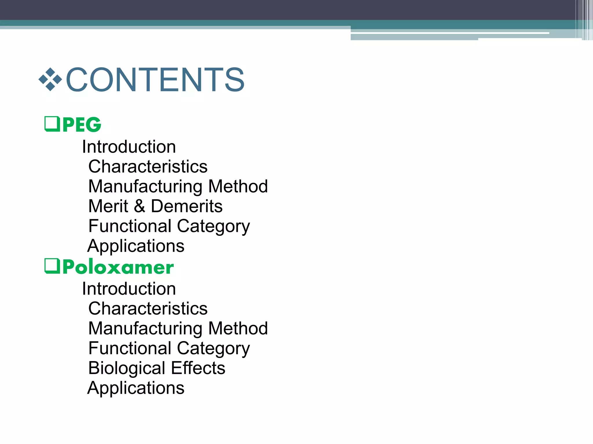 An overview peg & poloxamer | PPTX