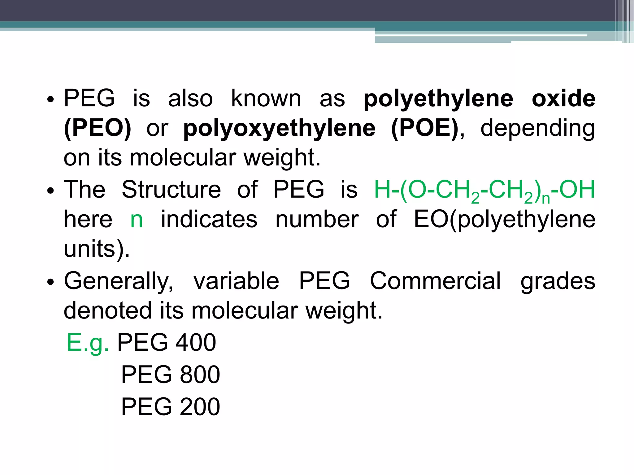 An overview peg & poloxamer | PPTX