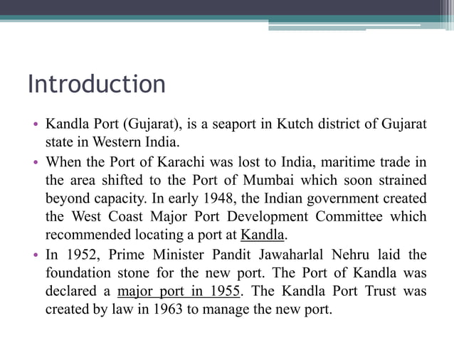 An overview to Kandla port | PPTX