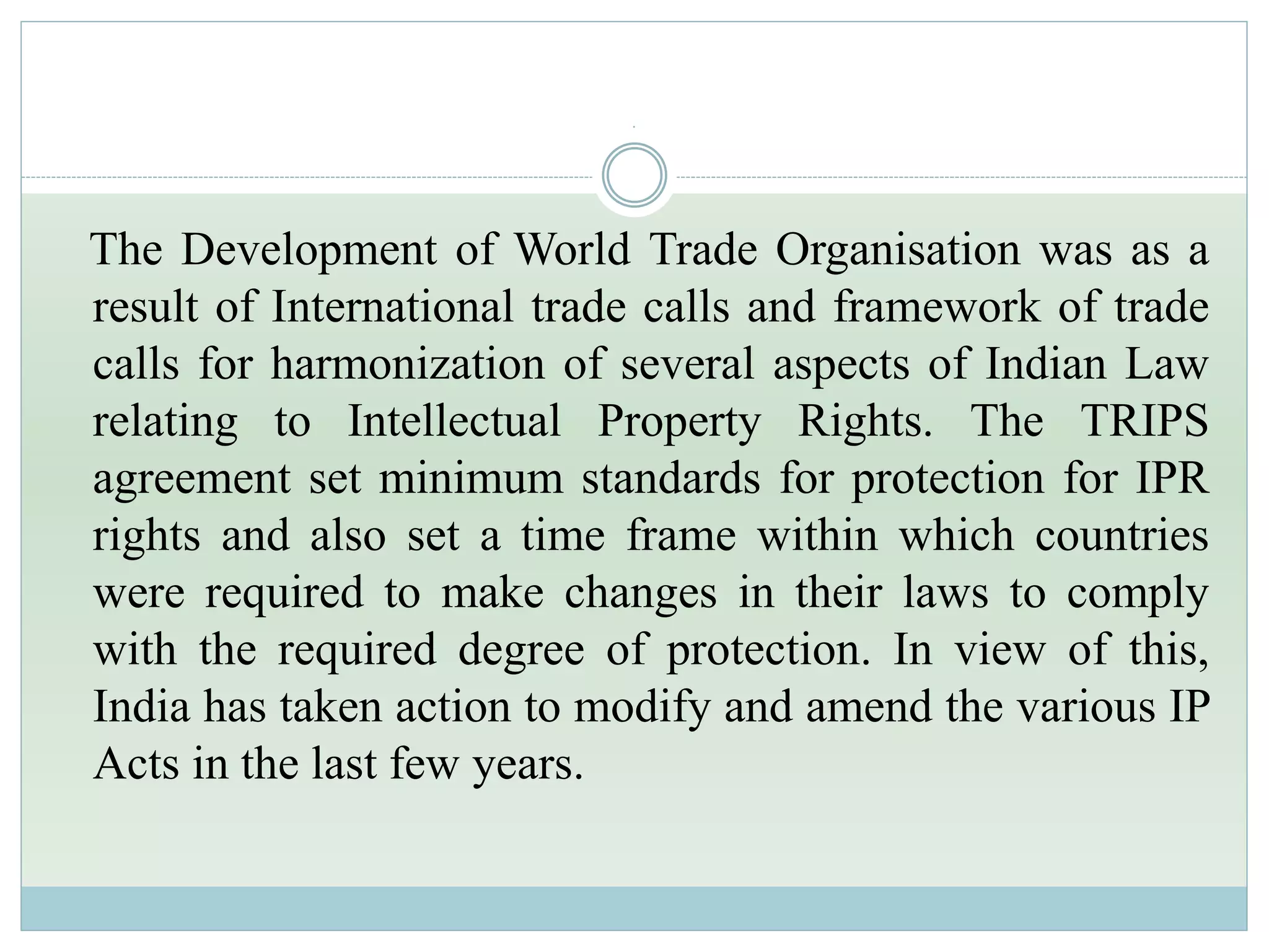 An overview to Intellectual Property Rights in India | PPT
