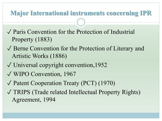 An overview to Intellectual Property Rights in India | PPTX