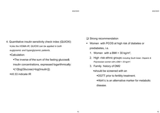 Anovulation. causes. Insulin resistemce. Metabolic syndrome | PDF ...