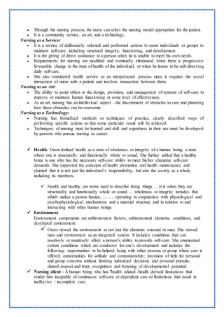 Anp dorothea orem's theory | PDF