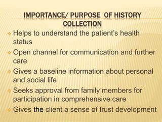 HISTORY COLLECTION PHYSICAL EXAMINATION | PPTX