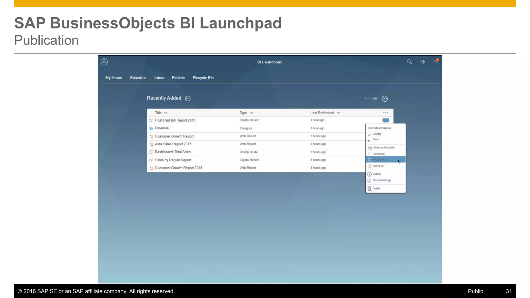 SAP Fiori with SAP BusinessObjects BI Launchpad | PDF