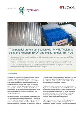 Automated Protein Purificaton on Tecan Systems | PDF