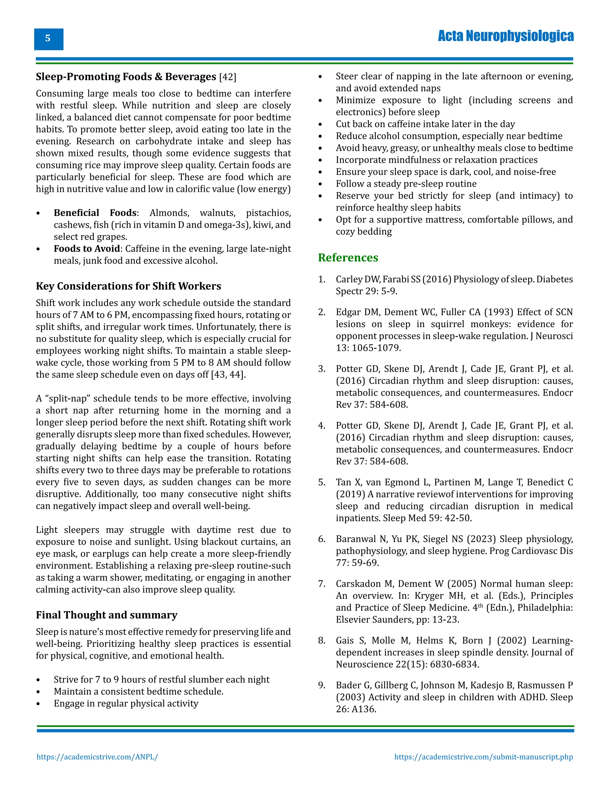 Sleep Health and Sleep Hygiene – Revisited | PDF