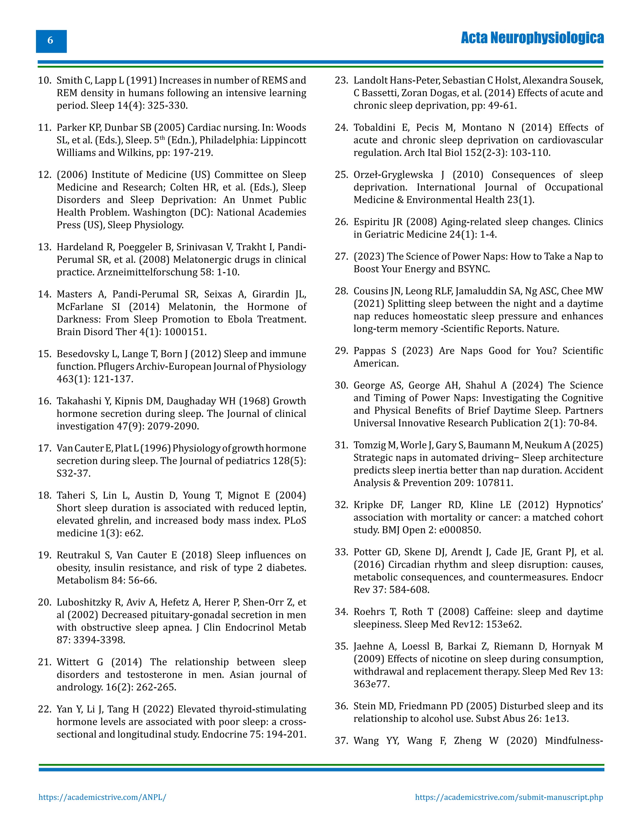 Sleep Health and Sleep Hygiene – Revisited | PDF