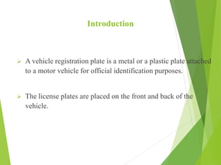 automatic number plate recognition | PPTX
