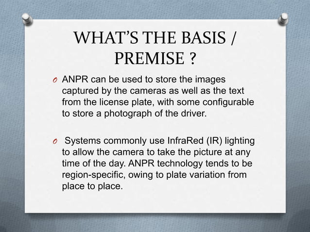 Automatic Number Plate Recognition (ANPR) | PPTX | Cameras and ...