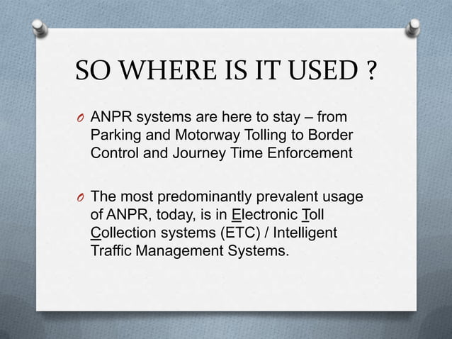 Automatic Number Plate Recognition (ANPR) | PPTX | Cameras and ...
