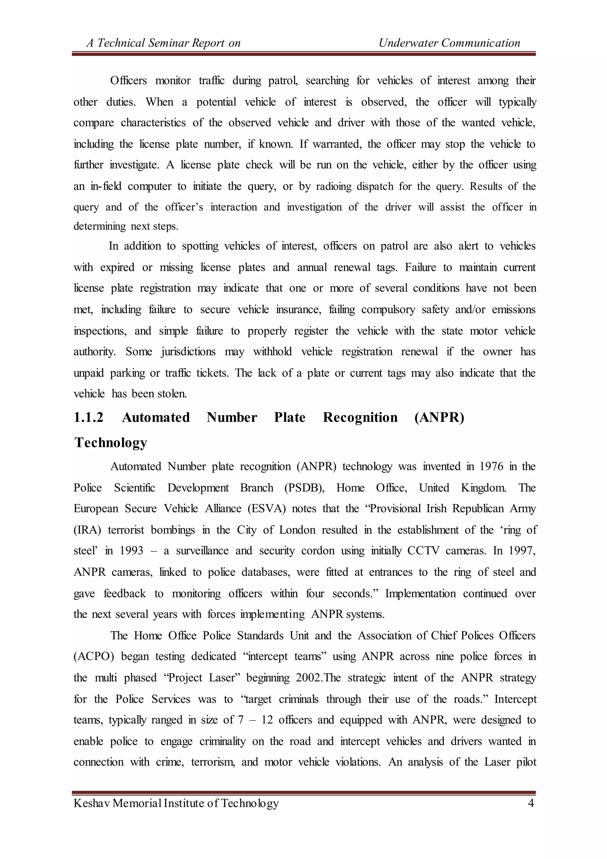 Automatic Number Plate Recognition | DOCX